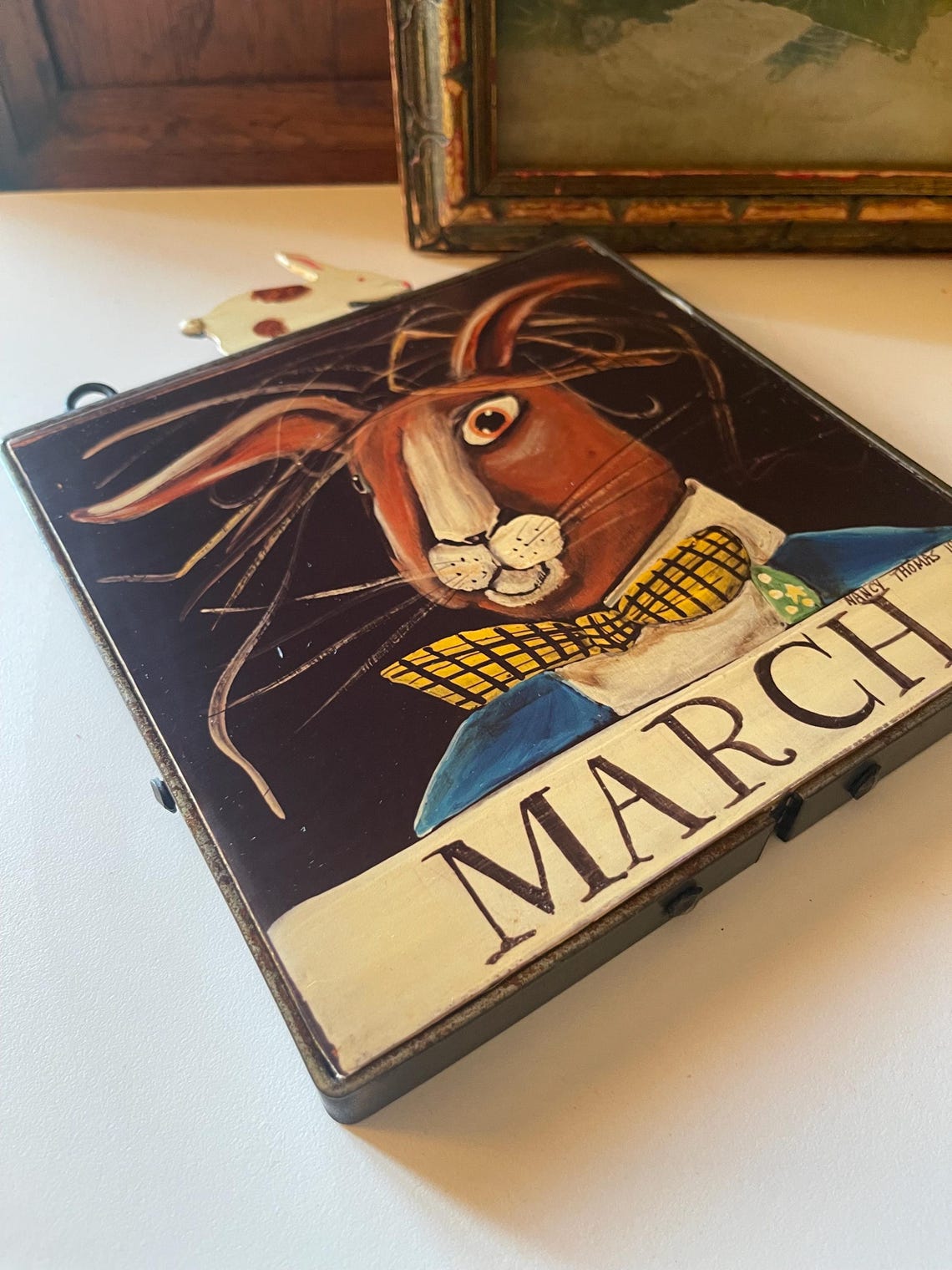 Vintage 1988 Nancy Thomas March Hare Wall Print, Original Print Metal ...
