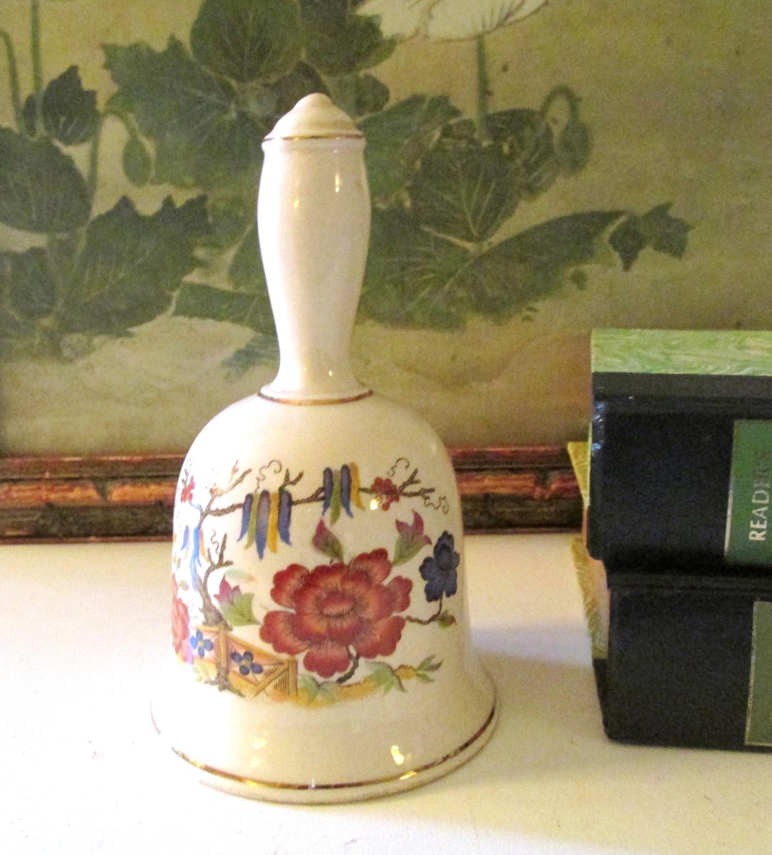 Vintage Sadler England Porcelain Dinner Bell, Chinoiserie Chic Design ...