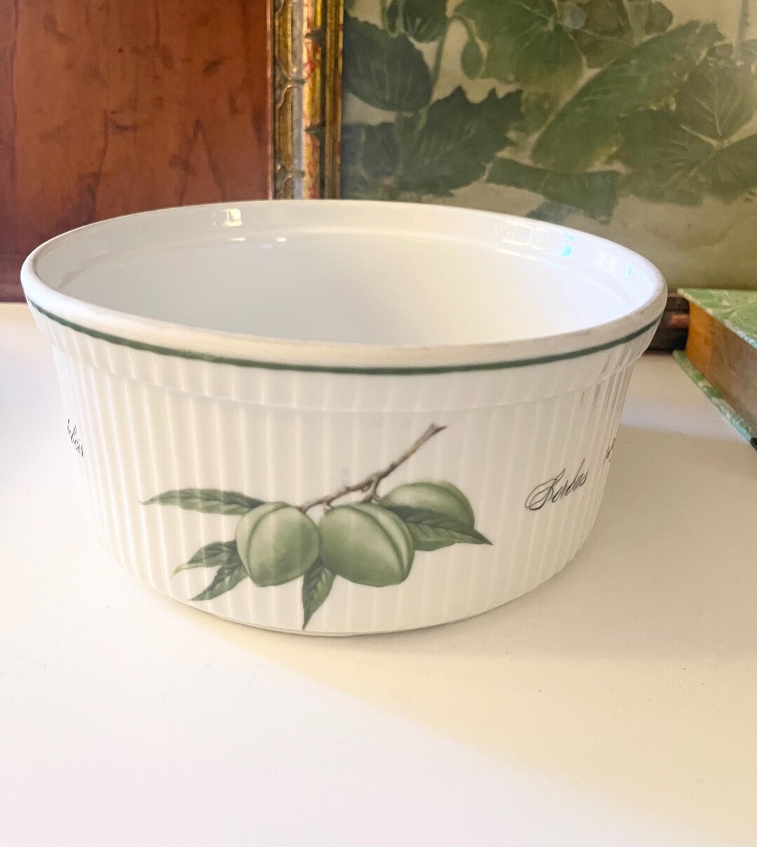 Vintage Apilco France Souffle Bowl, Elysian Garden Pattern, French ...