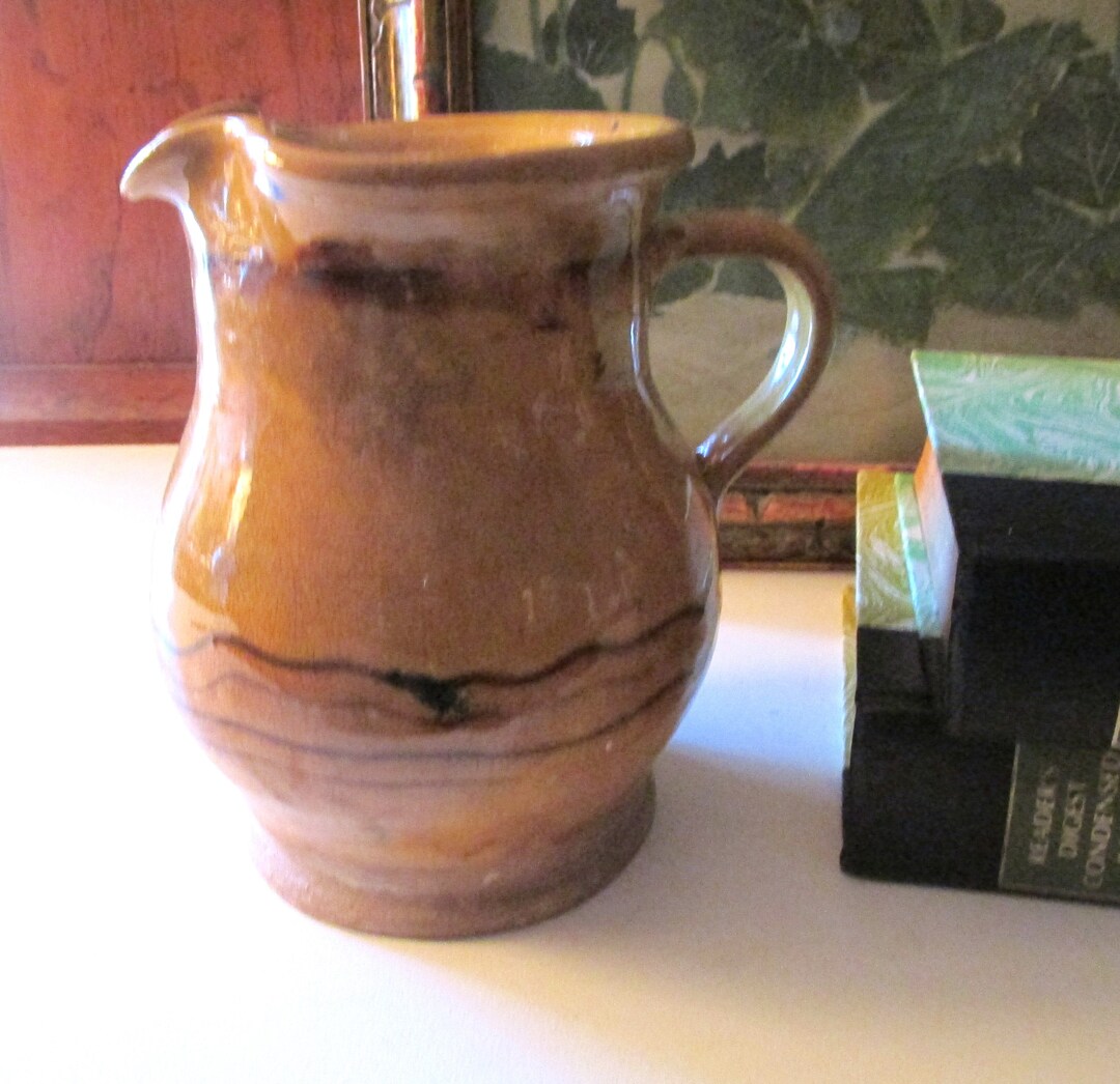 Vintage Colonial Williamsburg Reproduction Pottery Jug, Slipware ...