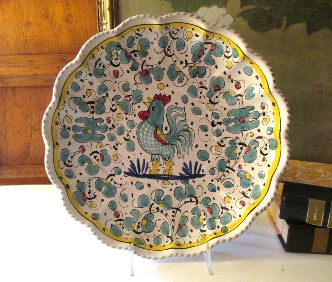 Italian Rooster Decorative Pottery, Wall Gallery Plate, Decorative ...