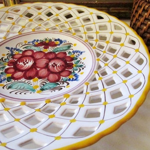 Vintage Potttery Hand Painted Wall Plate, Handmade Modra Ceramics ...