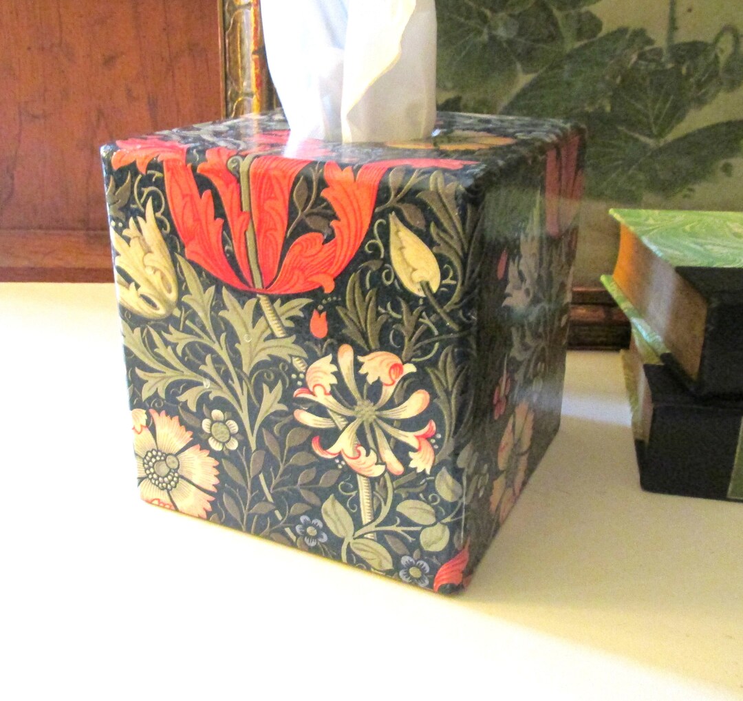 Vintage William Morris Style Tissue Box Cover, Art Nouveau Style ...