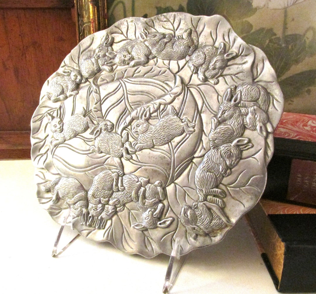 Vintage Arthur Court Bunny Trivet, 1990 Aluminum Hot Plate, Easter ...