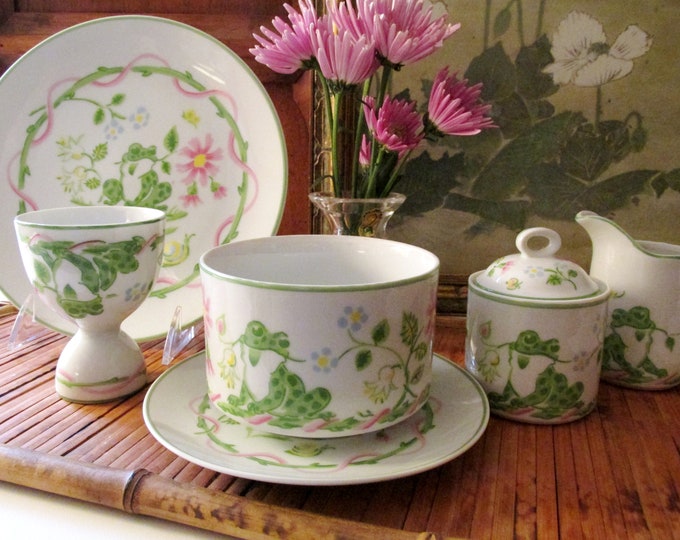 Vintage Taste Setter by Sigma Plate, Frog Bouquet Dinnerware, Pink and ...