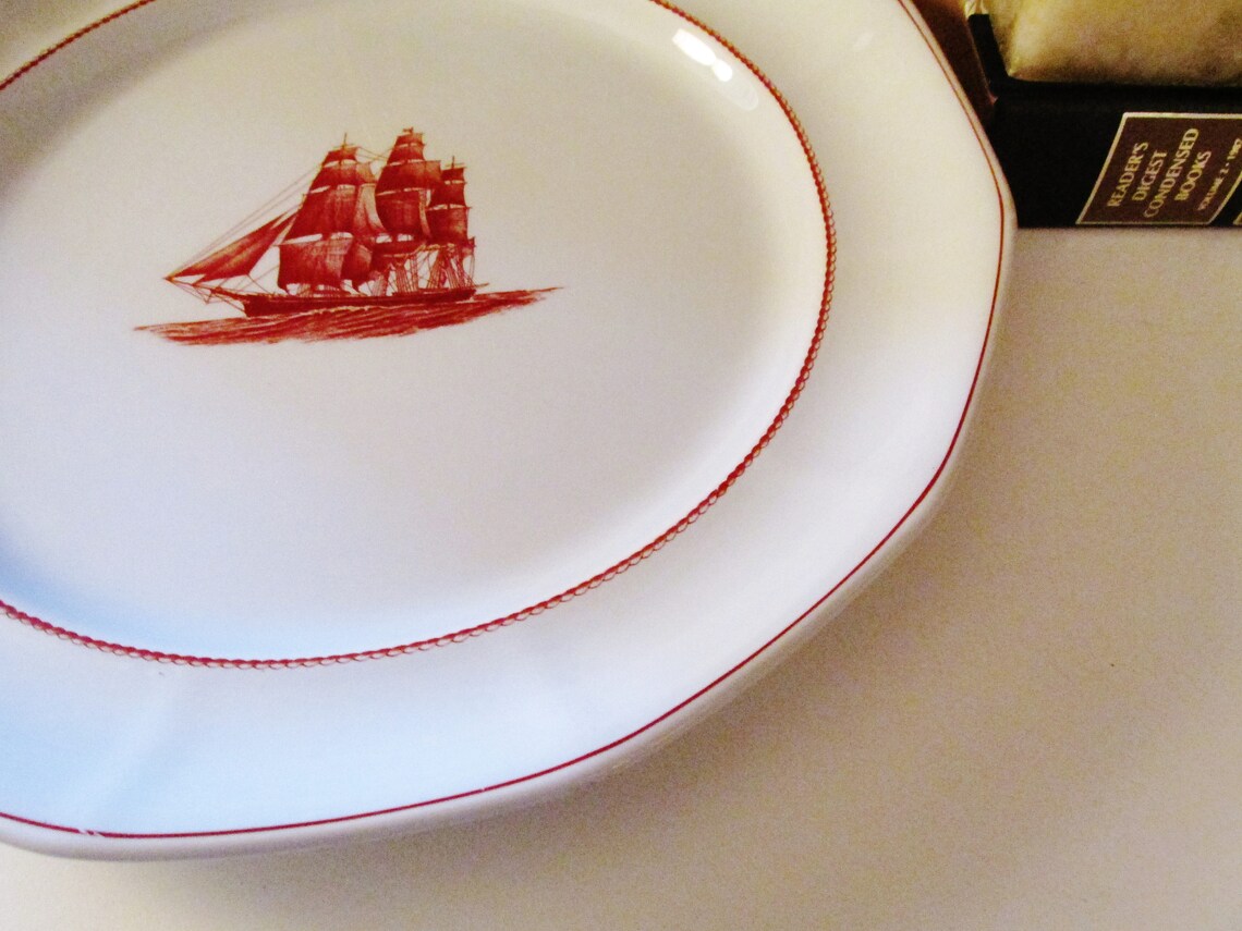 Wedgwood Flying Cloud Red Charger Plate Chop Plate Nautical - Etsy