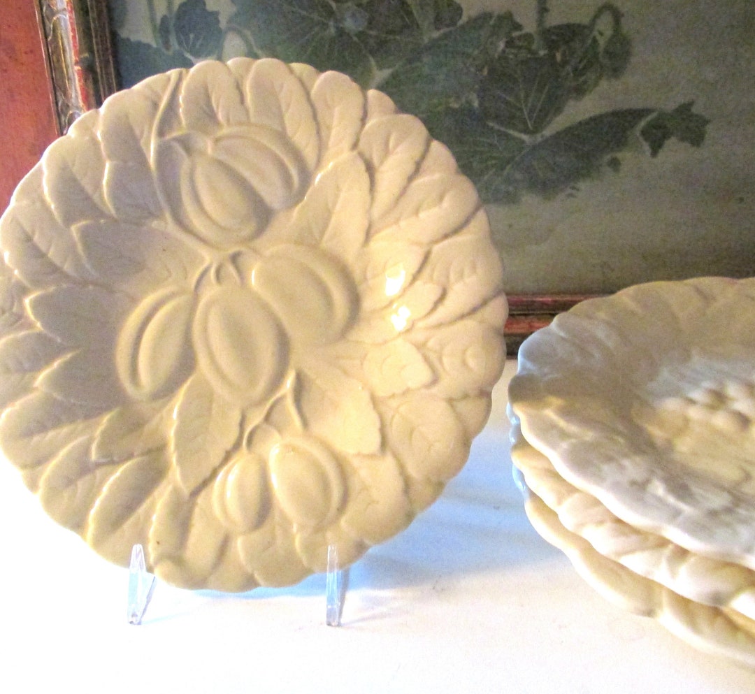 Vintage Italian Set of Four Embossed Plates Appetizer Plates, Ironstone ...