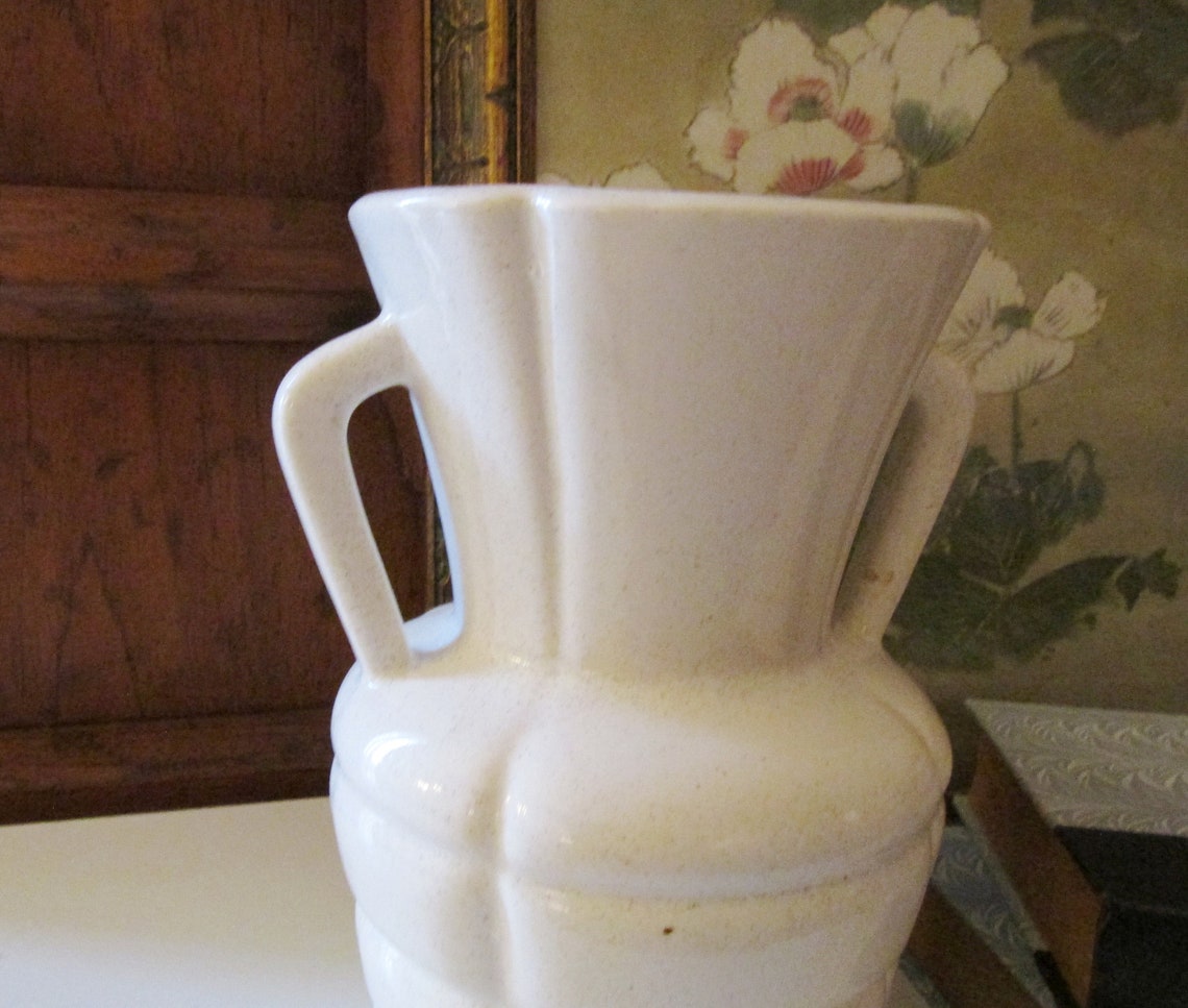 Vintage York Pottery Company Vase American Art Moderne Creamy | Etsy