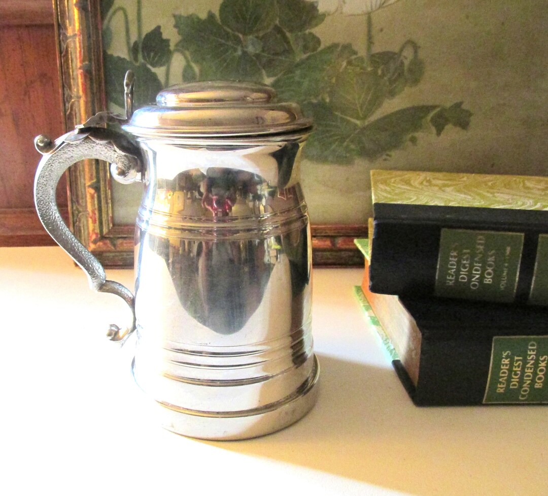 Vintage English Pewter Lidded Tankard, English Pewter Made in Sheffield ...