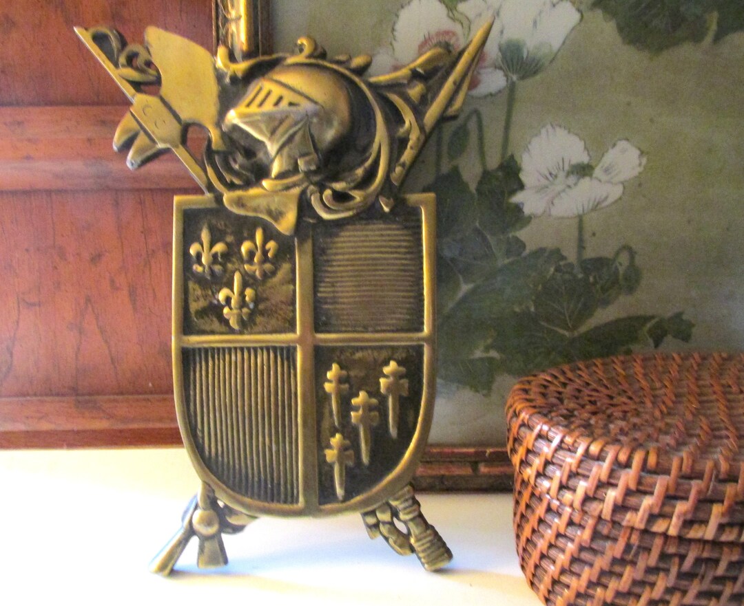 Vintage Heraldic "coat of Arms" Metal Wall Plaque, Wall Shield Crest ...