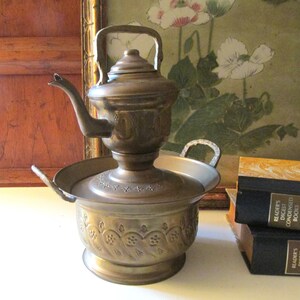 Vintage Moroccan Brass Hand Wash Tass Kettle Set, Decorative Kettle Set ...