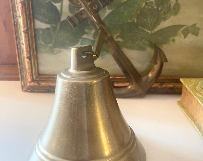 Vintage Nautical Patio Garden Bell, Brass Bell With Anchor, Wall ...