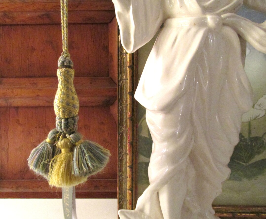 Vintage Green & Yellow Key Tassel, France by Houles, "cap-ferret ...