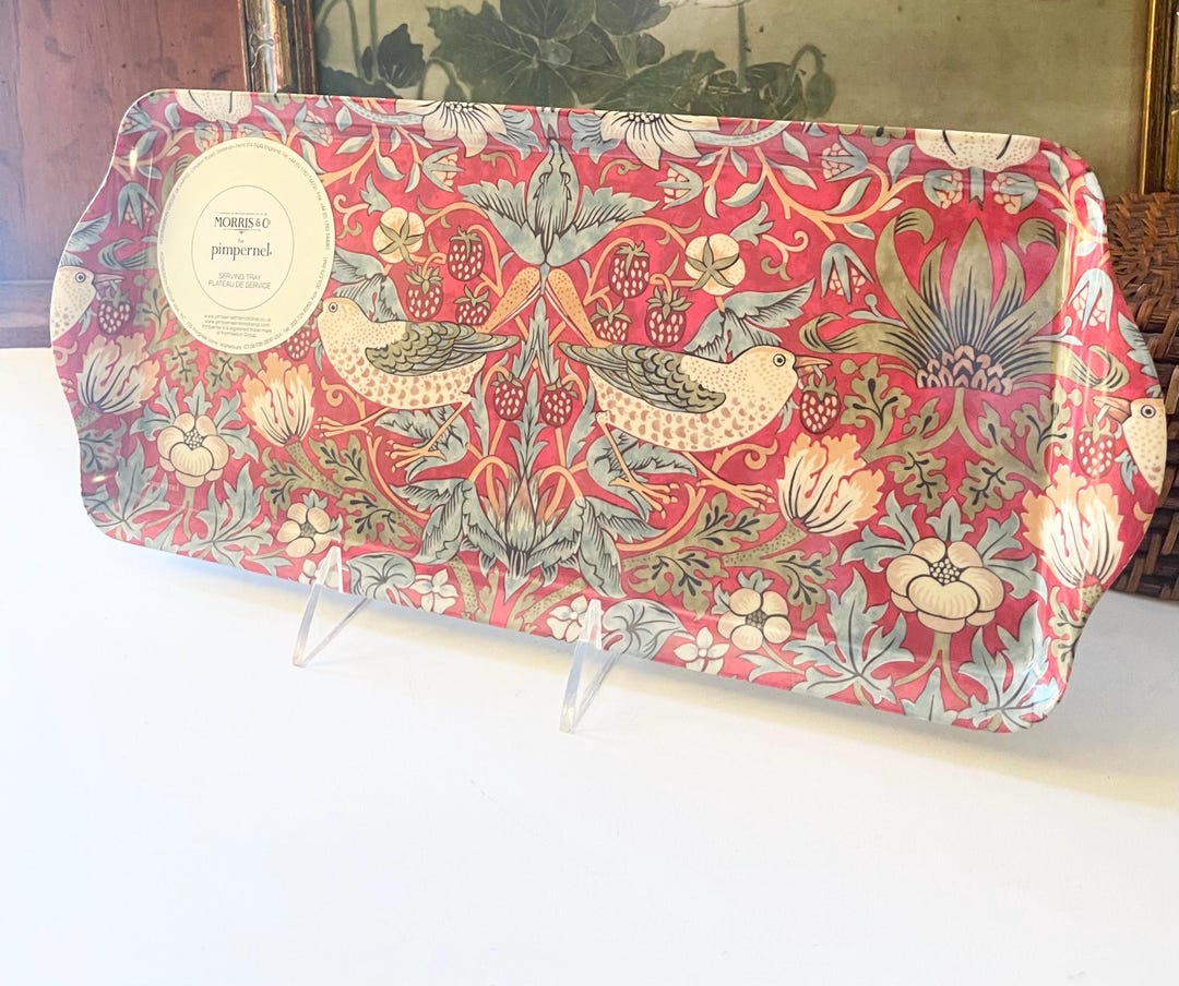 Morris & Co. for Pimpernel Melamine Serving Tray, "strawberry Thief ...