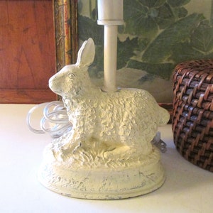 Vintage Mini White Rabbit Table Lamp With Shade, Bunny Accent Lamp ...
