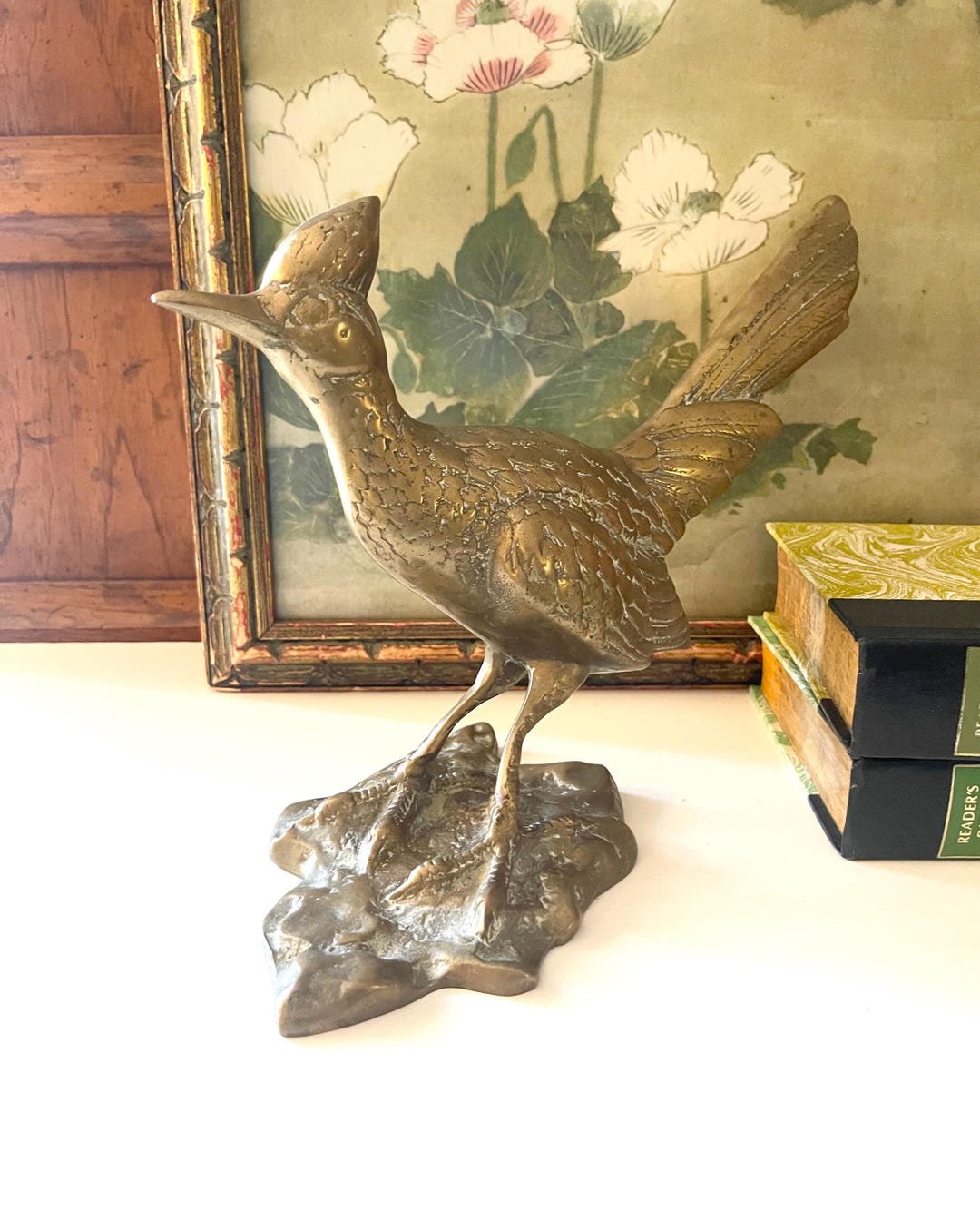 Vintage Brass Road Runner Figurine , Hollywood Regency Decor, Coffee ...