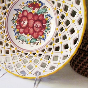 Vintage Potttery Hand Painted Wall Plate, Handmade Modra Ceramics ...