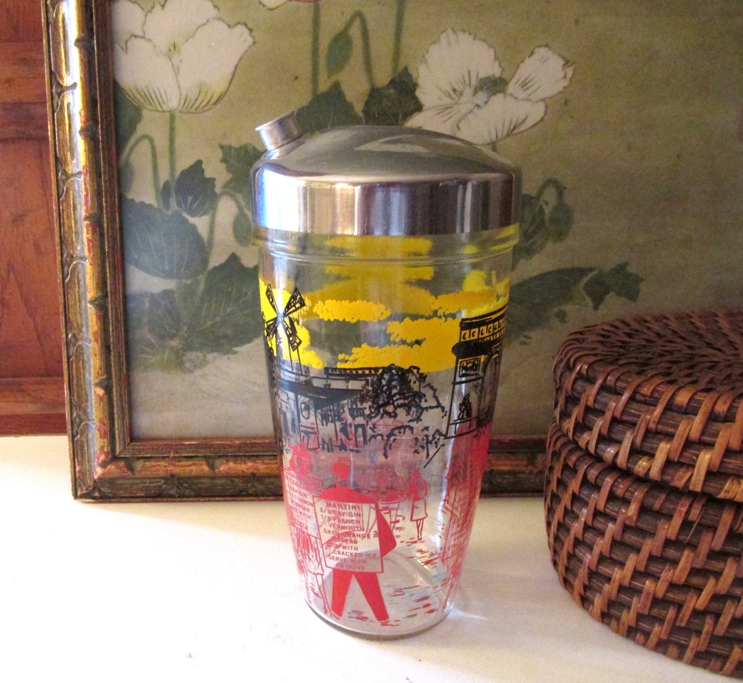 Vintage French Chic Cocktail Shaker, Eiffel Tower, Martini Shaker ...