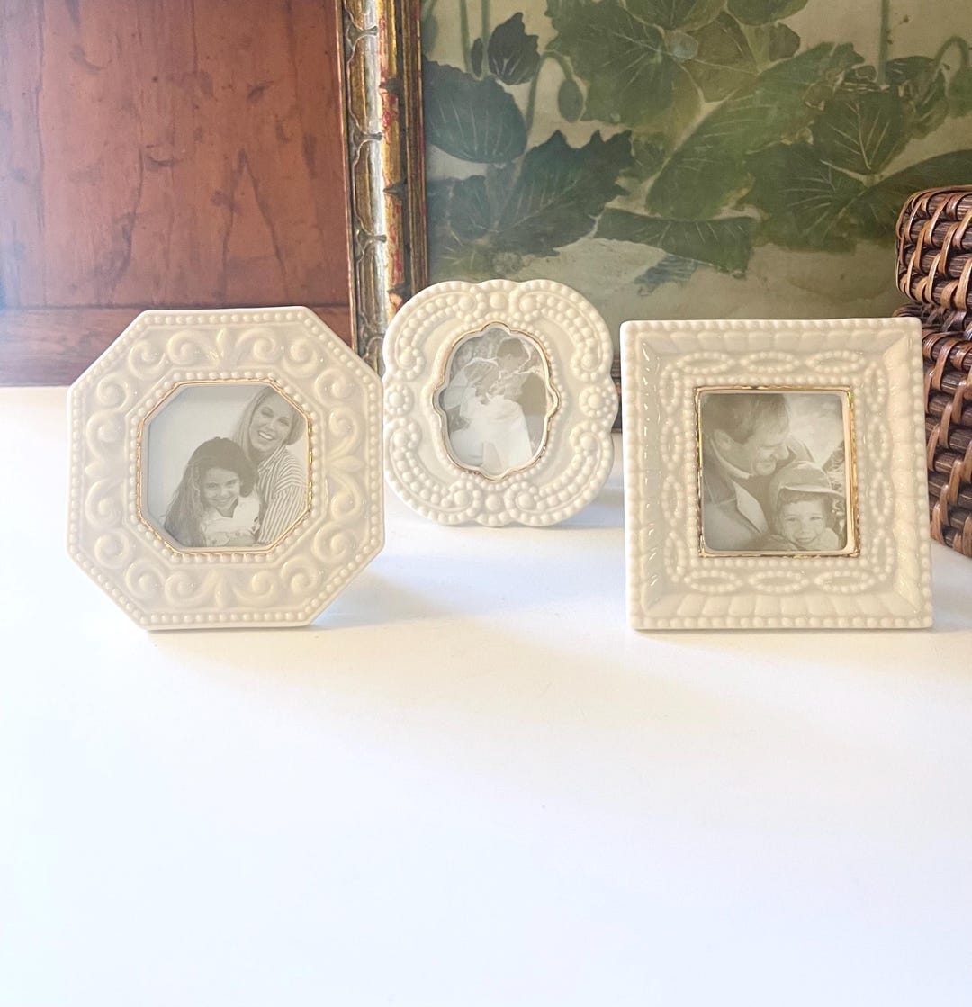Vintage Lenox NOS Trio Mini Photo Frames, Oval Porcelain Photo Frame ...