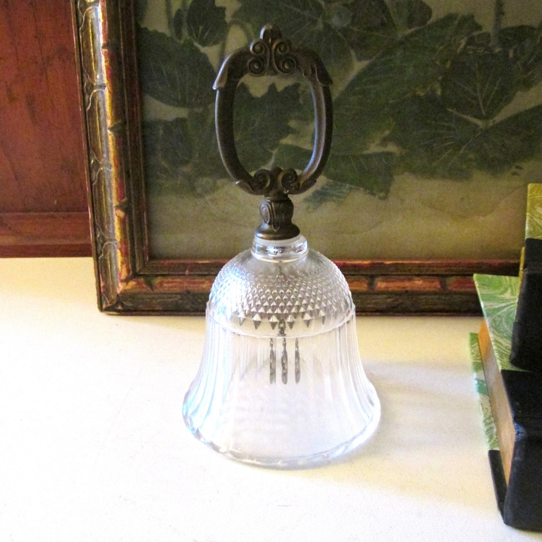 Vintage England Crystal Dinner Bell, Servant Bell, Wedding Bell, Guest ...