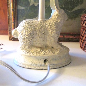Vintage Mini White Rabbit Table Lamp With Shade, Bunny Accent Lamp ...