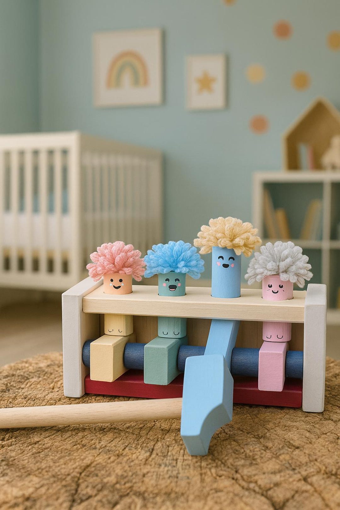 Wooden Jumping Clowns Montessori Toy – Handmade Fine Motor Skill Toy - Etsy