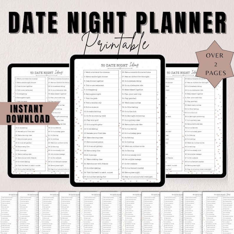 Date Night Ideas: Printable Couples Journal (PDF Download) - Etsy