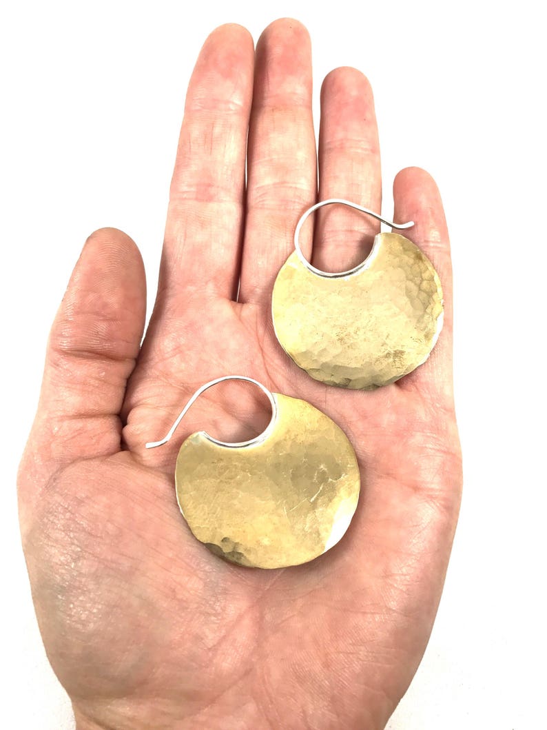 Tribal Style Nugold Disc Hoops - Etsy