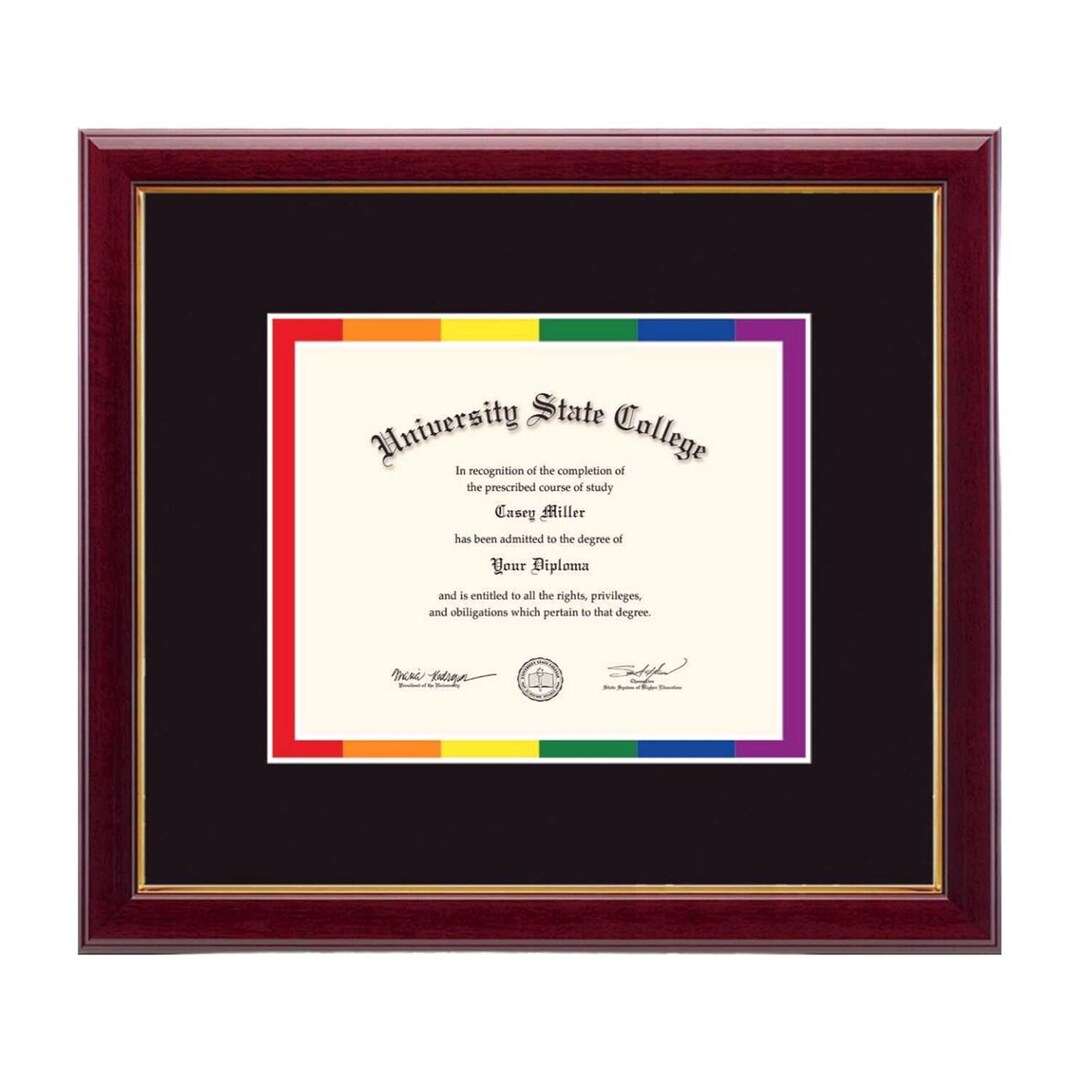Cherry Wood Document Frame – Pride Diploma Frame, Suede Mat - Etsy