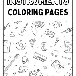 Musical Instruments Coloring Book - Etsy