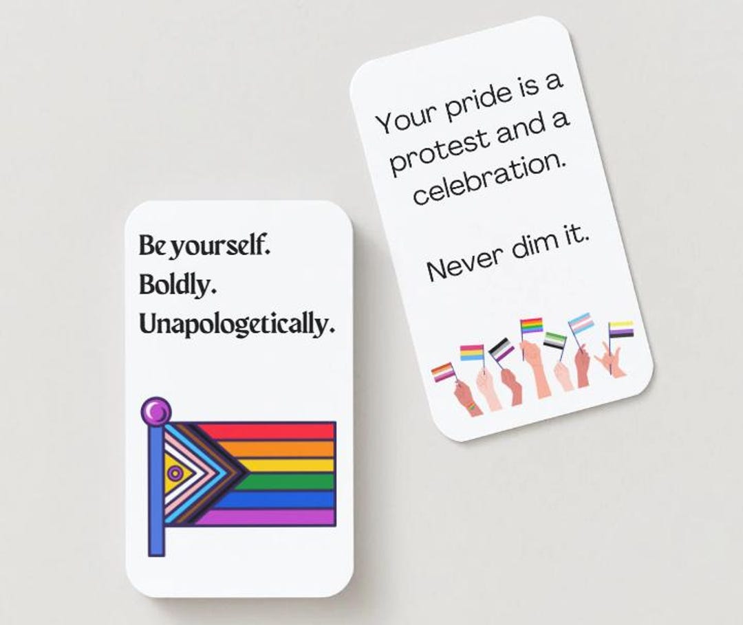 Lgbtq+/queer Affirmation Cards - Etsy