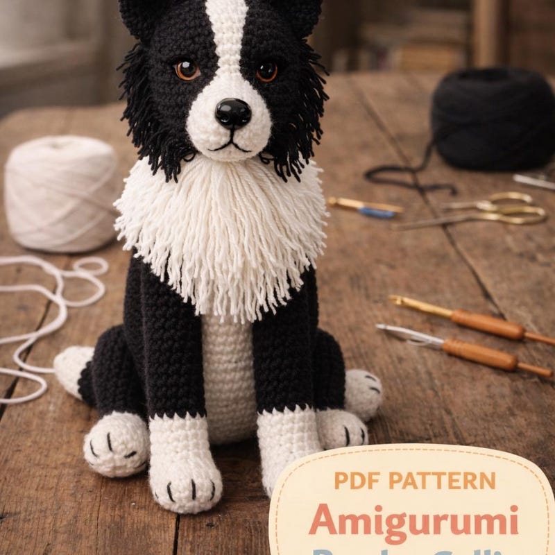 Dog Crochet Border Collie - Etsy