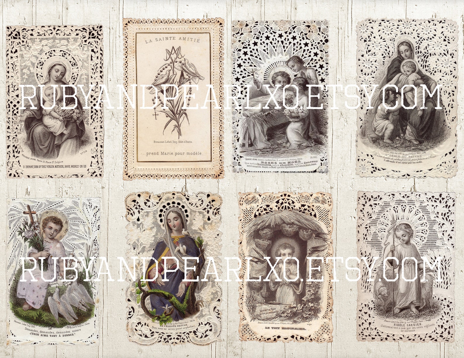 Antique French Lace Holy Card Collection - Digital Download - 32 Cards ...