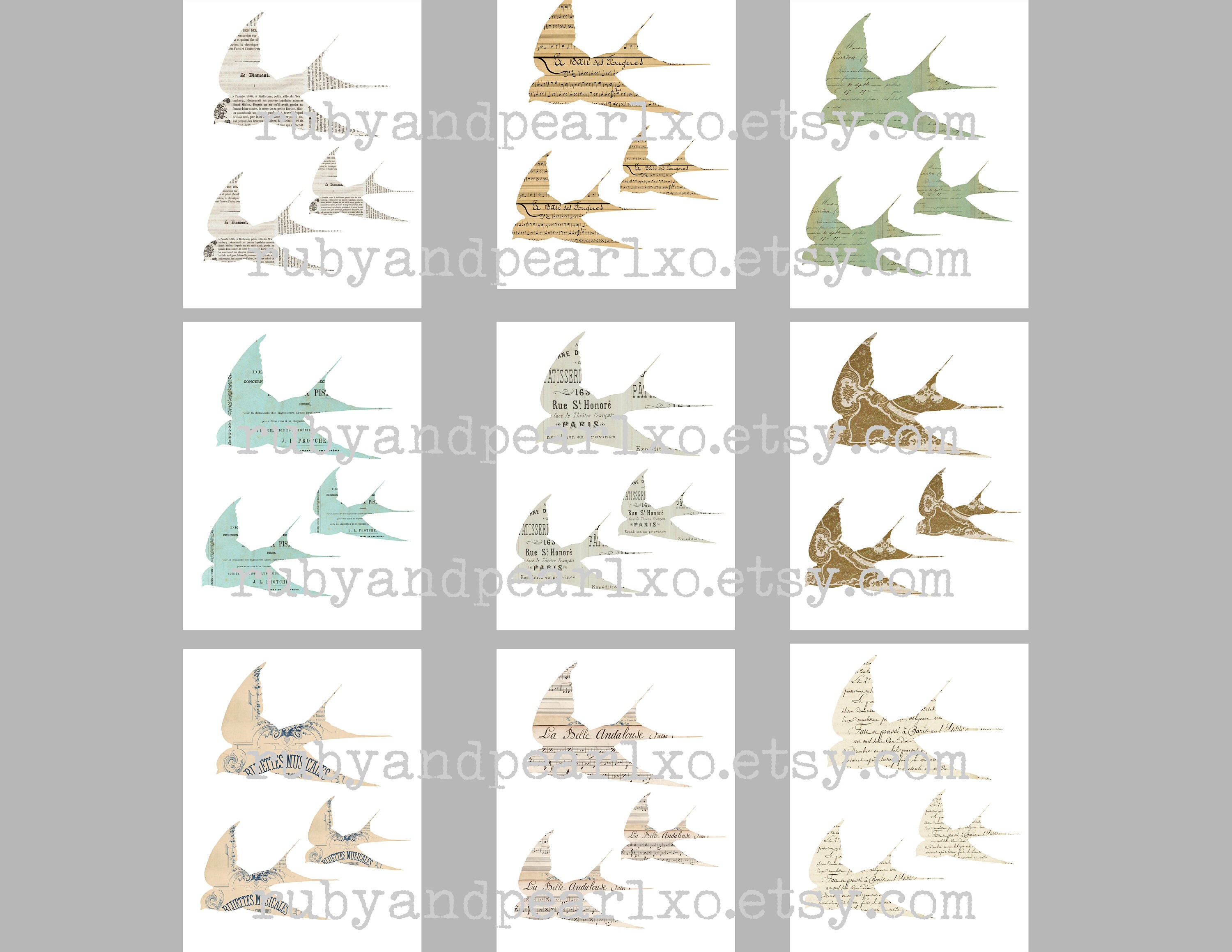 Barn Swallow Bird Cut Outs Printable Collection Digital - Etsy