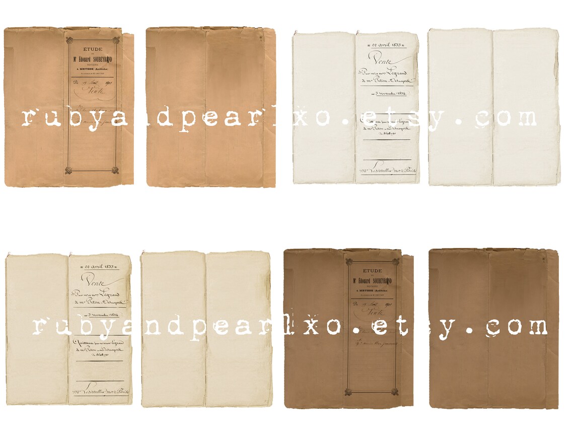French Documents - Neutral Colors Set- Digital Download - Antique ...