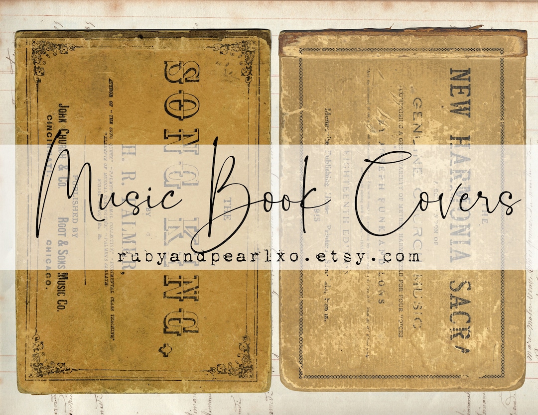 Vintage Music Book Covers - Set of 2 - Digital Download - Antique ...