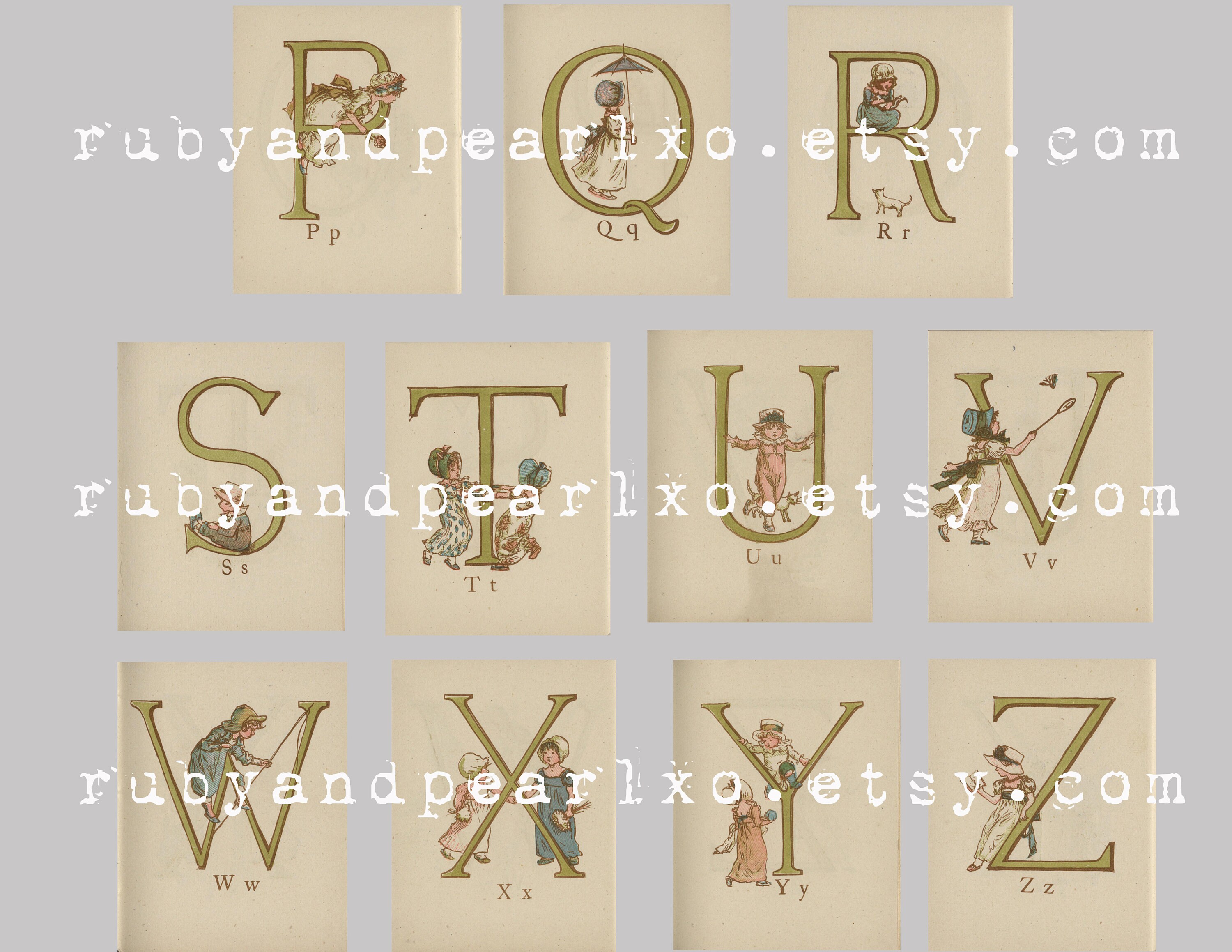 Alphabet Story - Digital Download - Antique Papers - Printables for ...