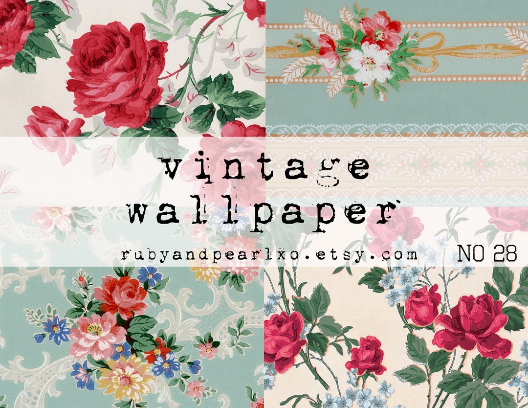 No. 28 Vintage / Antique Wallpaper Printables - Digital Download ...