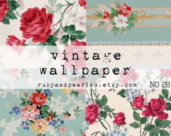 No. 24 Vintage / Antique Wallpaper Printables Digital | Etsy