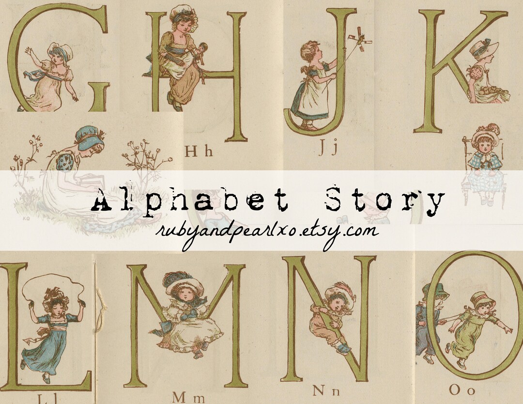 Alphabet Story - Digital Download - Antique Papers - Printables for ...