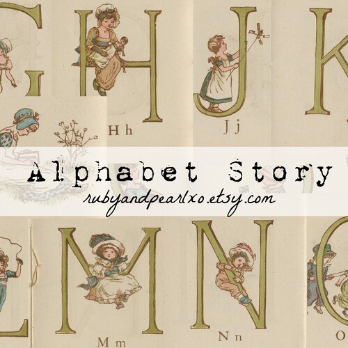 Alphabet Story Digital Download Antique Papers - Etsy