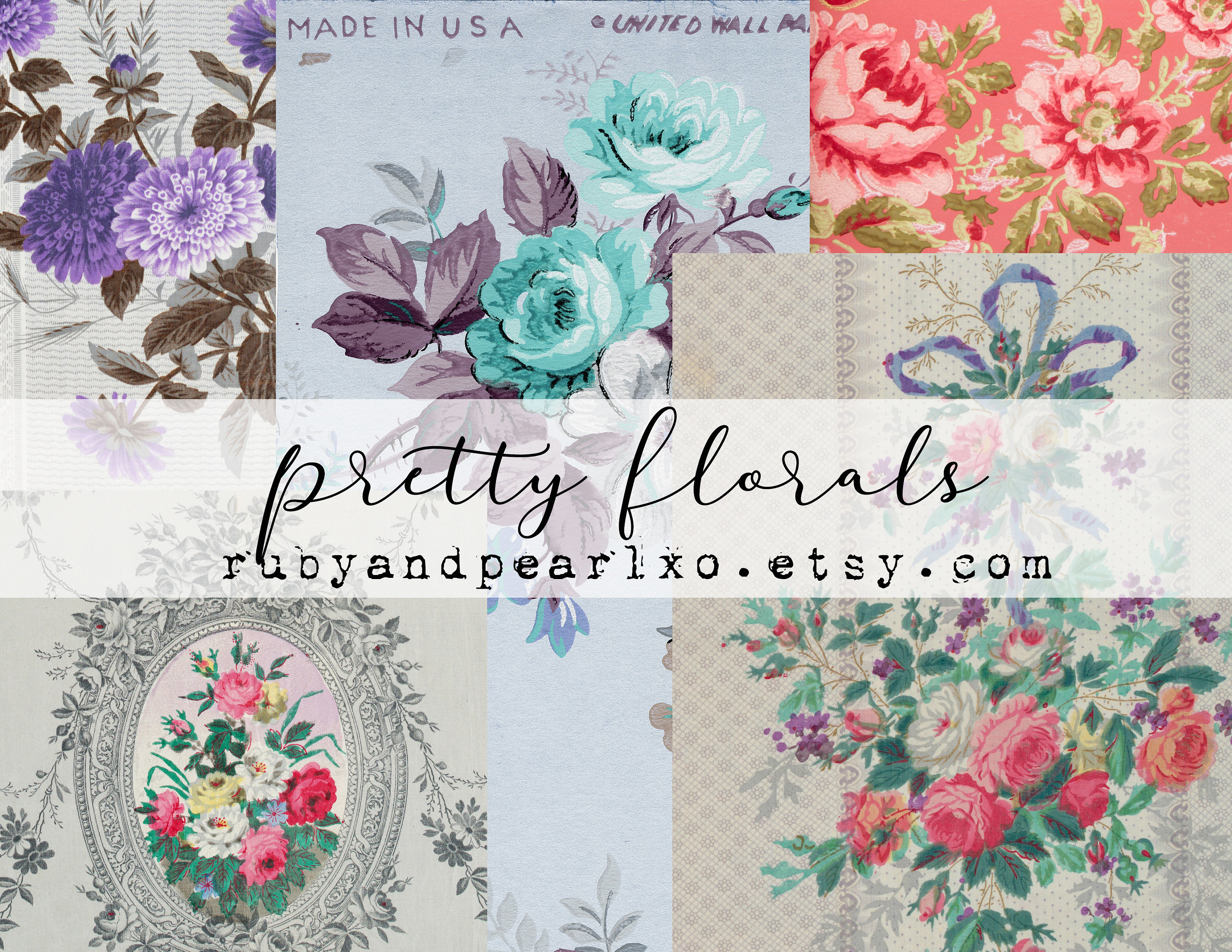 Pretty Florals Collection - Digital Download - Antique Papers ...