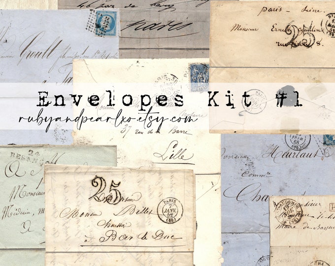 French Handwritten Papers Envelope Letters Early 1900's Vintage Papers ...