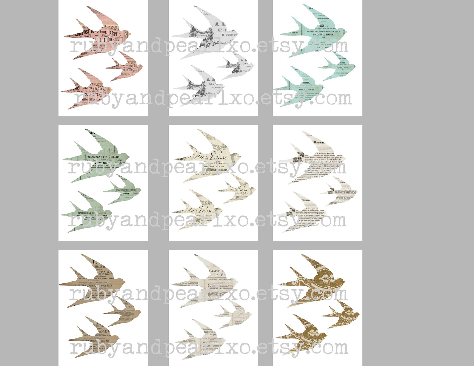 Barn Swallow Bird Cut Outs - Printable Collection - Digital Download ...