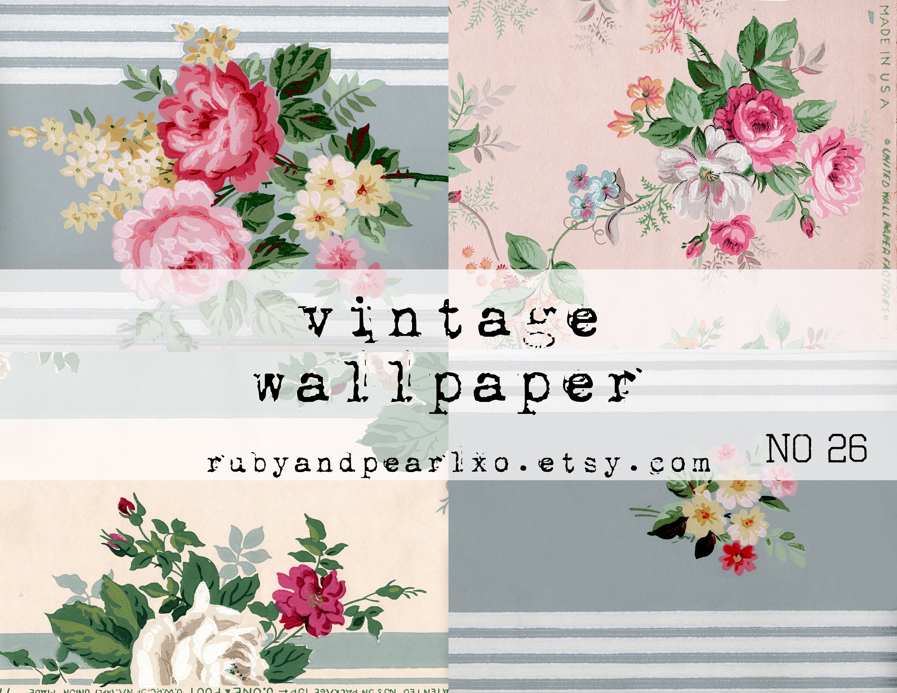 No. 26 Vintage / Antique Wallpaper Printables Digital - Etsy