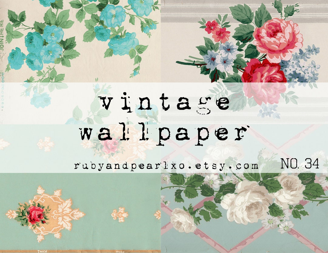 No. 34 Vintage / Antique Wallpaper Printables - Digital Download ...
