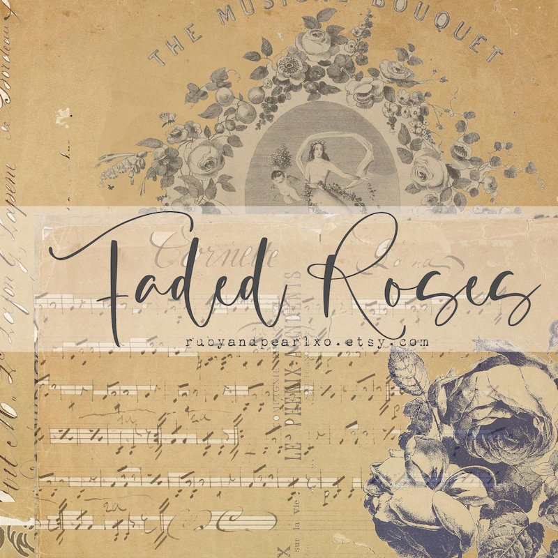 Vintage Rose Paper Pack - Etsy
