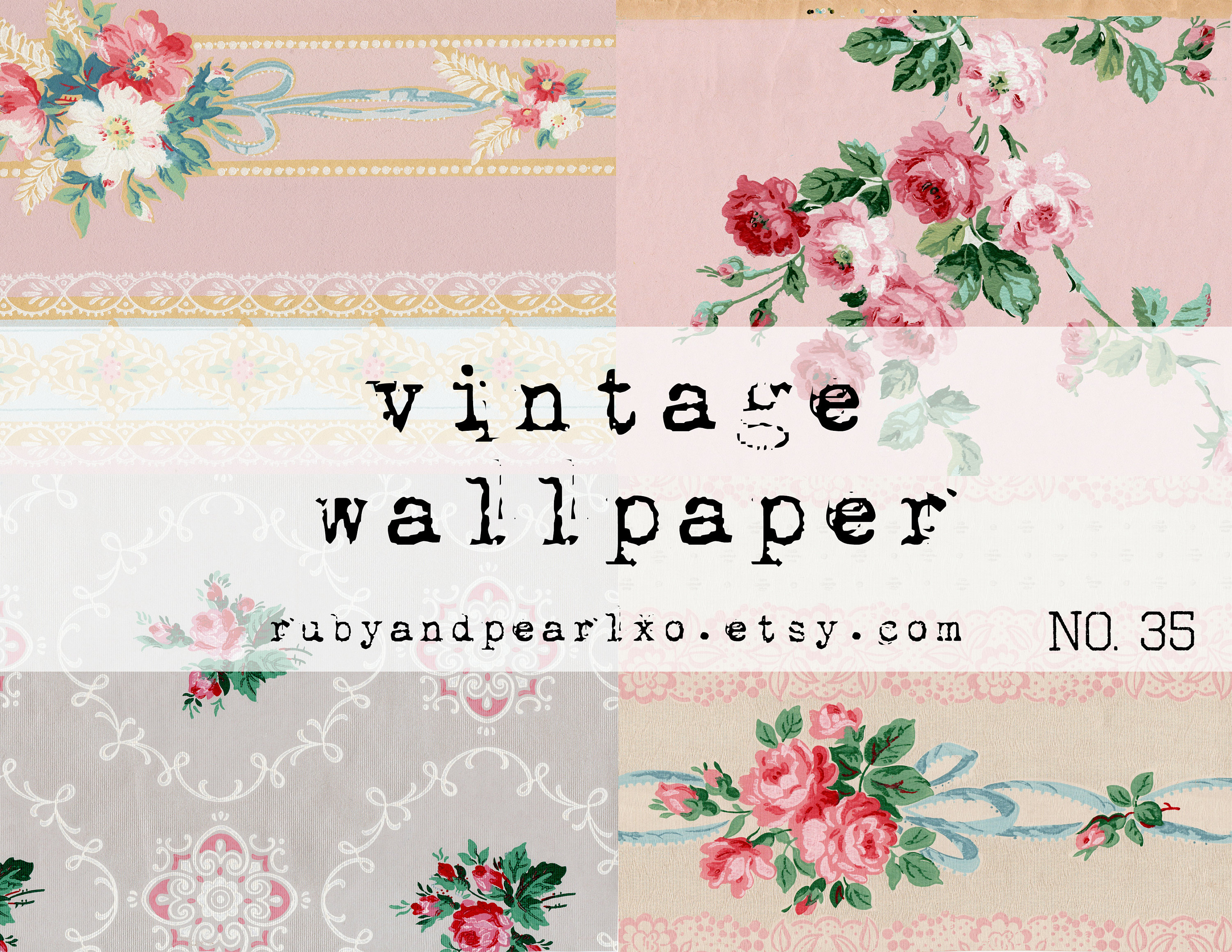 No. 35 Vintage / Antique Wallpaper Printables - Digital Download ...