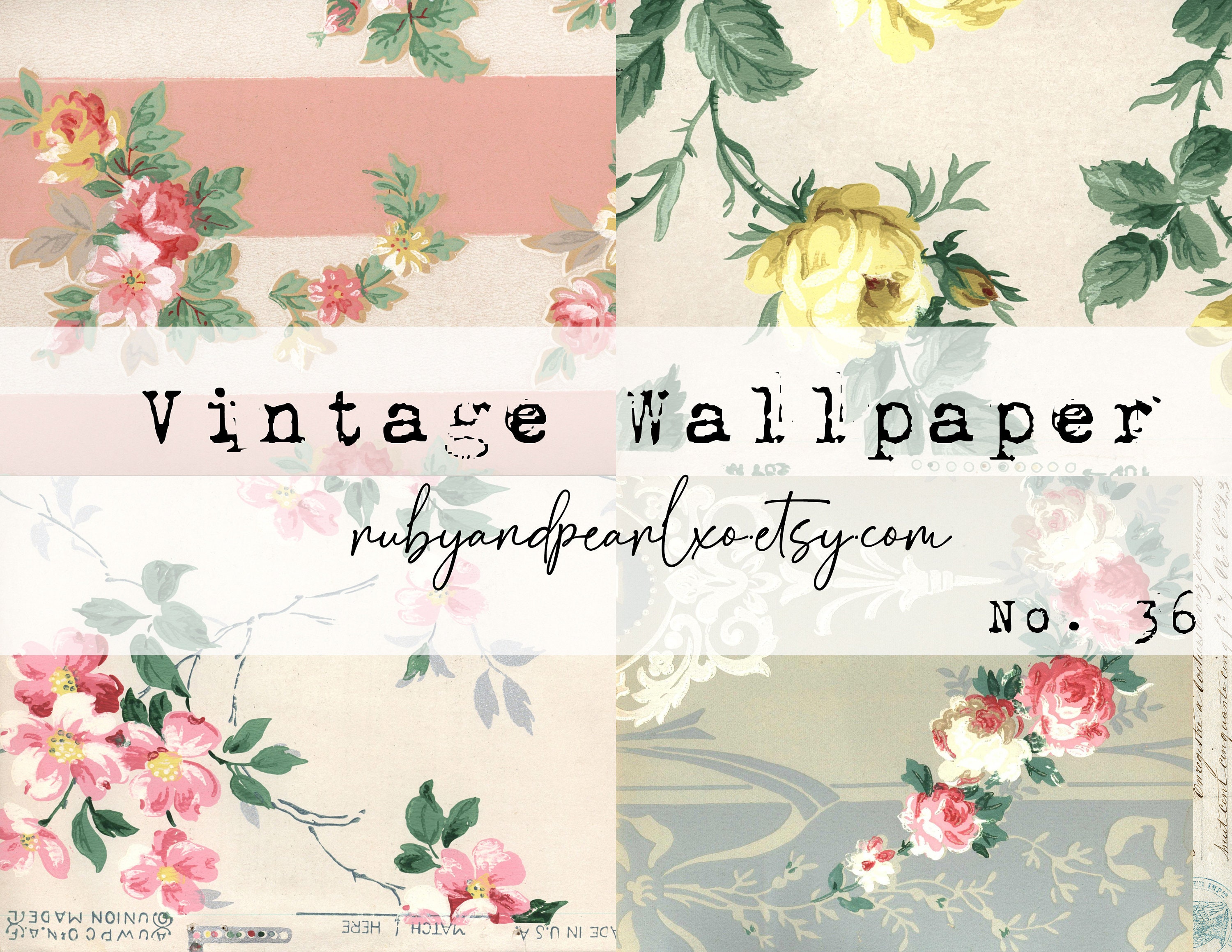 No. 36 Vintage / Antique Wallpaper Printables Digital - Etsy UK