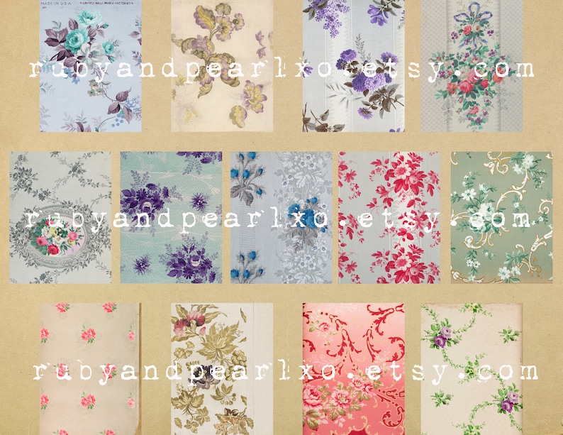 Pretty Florals Collection - Digital Download - Antique Papers ...